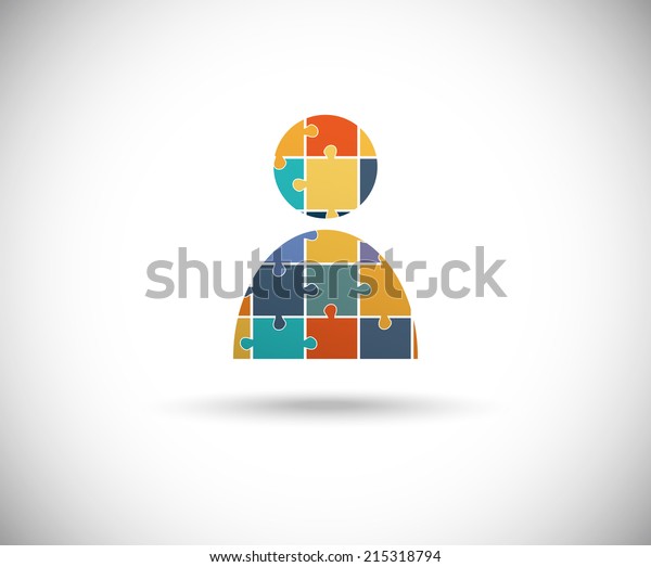 Abstract Human Body Built Puzzle Pieces Stock Vector (Royalty Free ...
