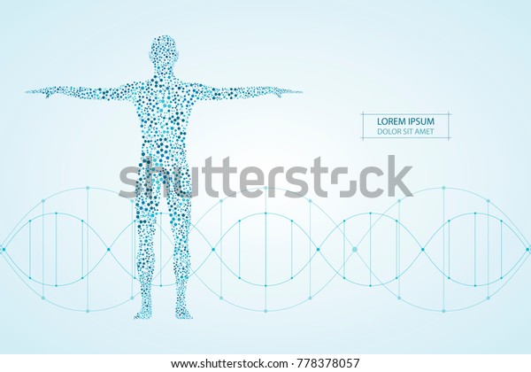 Abstract Human Body Molecules Dna Medicine Stock Vector (Royalty Free ...