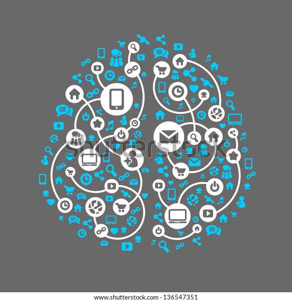 Abstract Human Brain Social Media Background Stock Vector (Royalty Free ...
