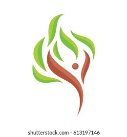 Abstract Human Character Green Leaves Vector Stock Vector (Royalty Free ...