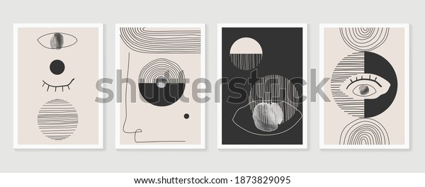 Abstract Human Face Wall Arts Vector Stock Vector (Royalty Free ...
