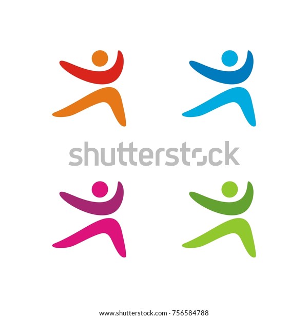 Abstract Human Figure Logo Design Template Stock Vector (Royalty Free ...