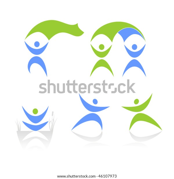 Abstract Human Figures On White Background Stock Vector (Royalty Free ...