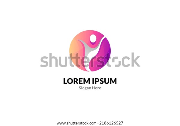 Abstract Human Logo Circle Shape Gradient Stock Vector (Royalty Free ...