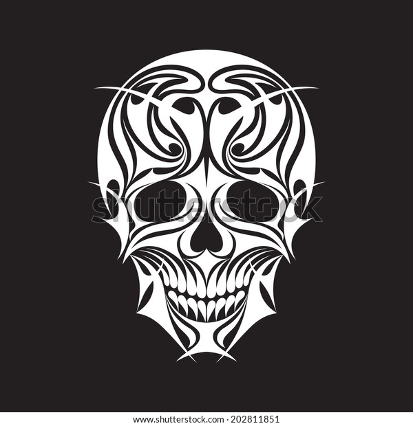 Abstract Human Skull Vector Illustration Prints Stock Vector (Royalty ...