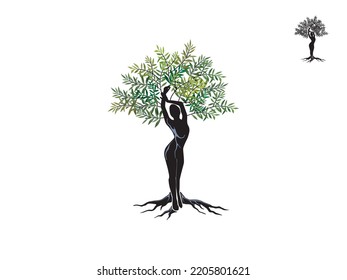 Abstract Human Tree Logo Unique Tree Stock Vector (Royalty Free ...
