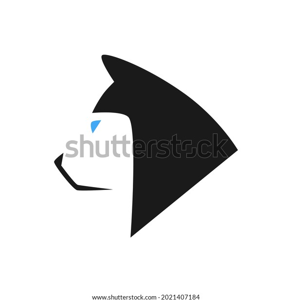 Abstract Husky Dog Head Portrait Side Stock Vector (Royalty Free ...