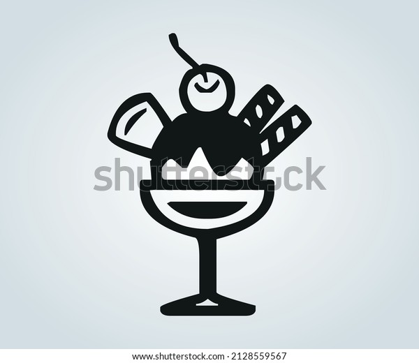 Abstract Ice Cream Drawing Illustration Stock Vector (Royalty Free ...