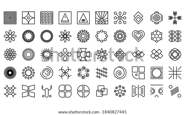 Abstract Icon Pack Icons Minimalist Concept Stock Vector (Royalty Free ...