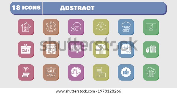 Abstract Icon Set Included Gift Handshake Stock Vector (Royalty Free ...