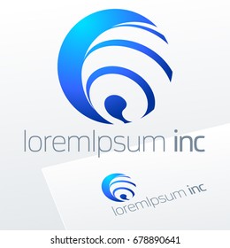 Abstract Icon Vector Sign Blue Logotype Stock Vector (Royalty Free ...
