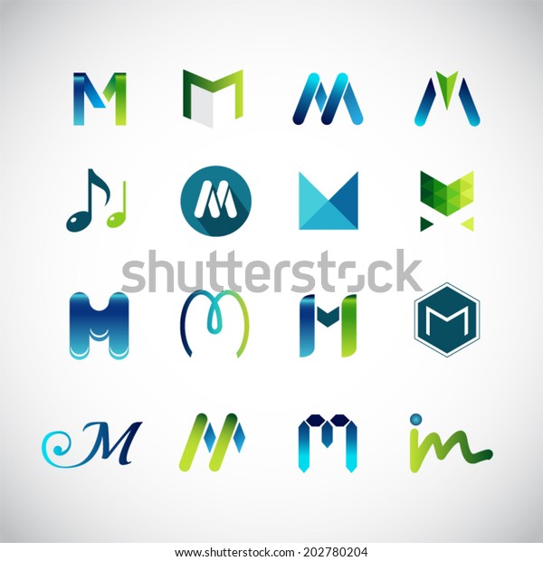 Abstract Icons Based On Letter M: stockvector (rechtenvrij) 202780204 ...