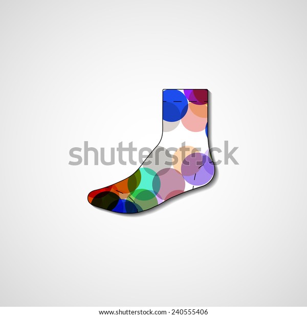 Abstract Illustration On Sock Template Editable Stock Vector (Royalty ...