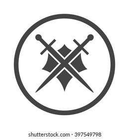 Abstract Illustration Shield Sword Icon Stock Vector (Royalty Free ...