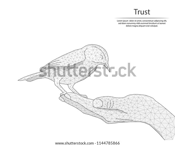 Abstract Image Bird On Hand Form Stock Vector (Royalty Free) 1144785866 ...
