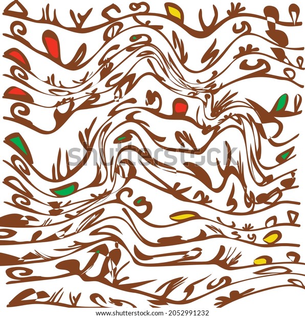 Abstract Image Contains Many Distorted Objects Stock Vector (Royalty ...