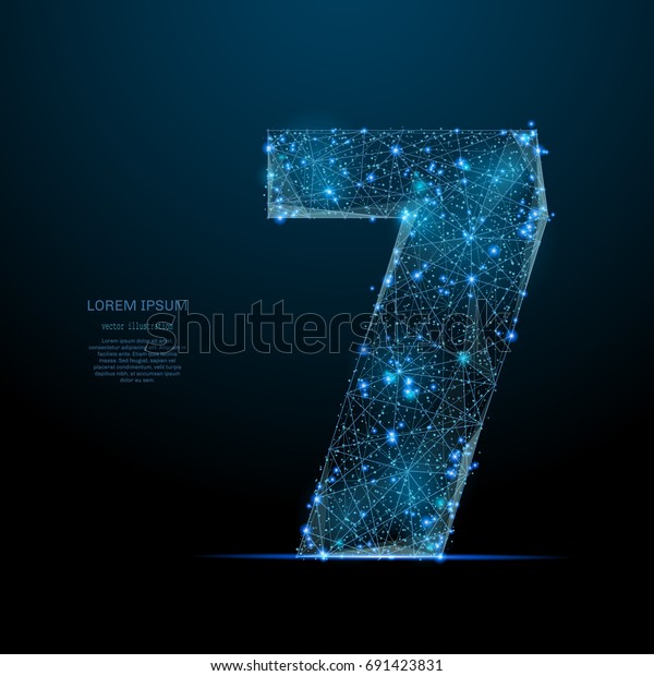 Abstract Image Number Seven Form Starry Stock Vector (Royalty Free ...