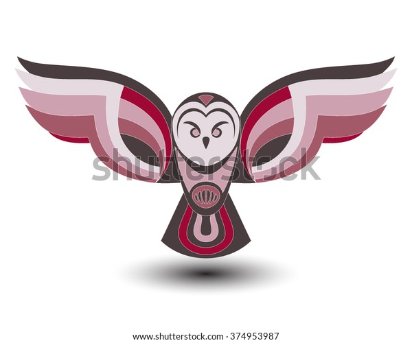 Abstract Image Owl Open Wings Vector Stock Vector (Royalty Free ...