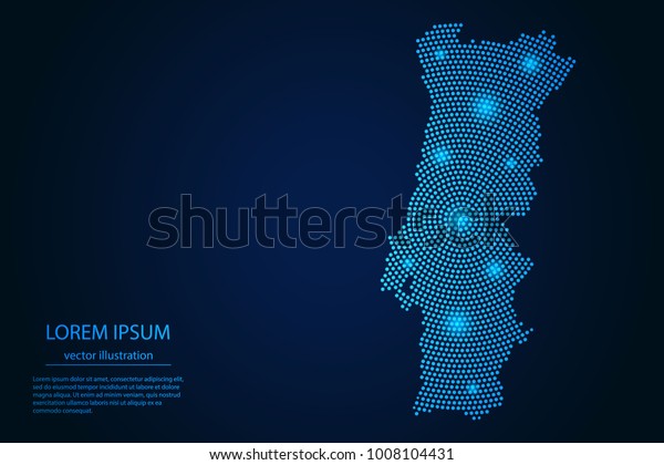 Abstract Image Portugal Map Point Blue Stock Vector (Royalty Free ...