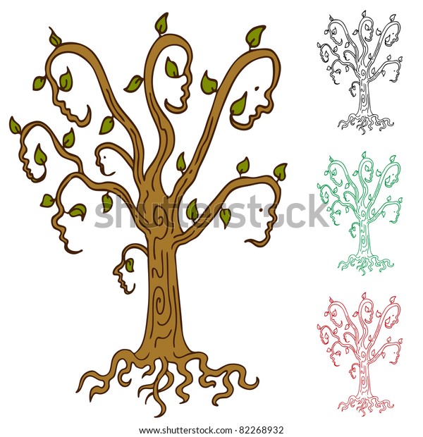 Abstract Image Representing Family Tree Stock Vector (Royalty Free ...