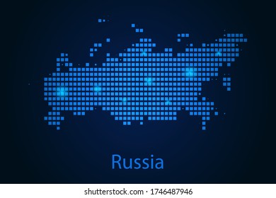 Abstract Image Russia Map Pixels Blue Stock Vector (Royalty Free ...