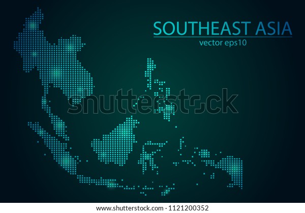Abstract Image Southeast Asia Map Pixel: vector de stock (libre de ...