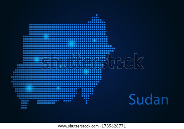 Abstract Image Sudan Map Pixels Blue Stock Vector (Royalty Free ...