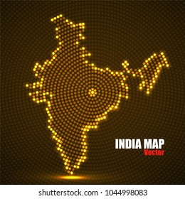 India Map Golden Glitters Modern Element Stock Vector (Royalty Free ...