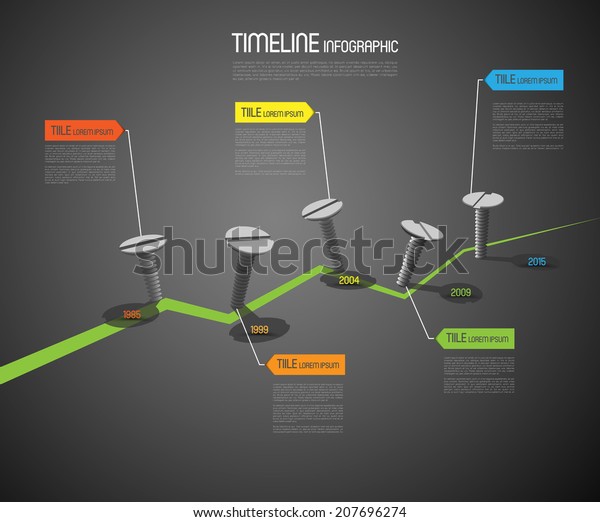 Abstract Industrial Timeline Infographic Template Screws Stock Vector ...