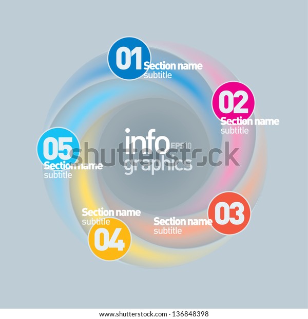 Abstract Infinite Paper Infographics 5 Pieces Stock Vector (Royalty ...