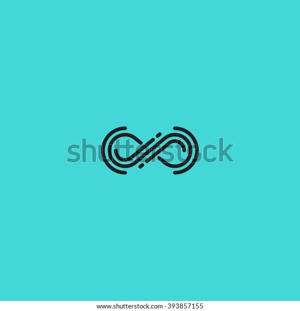 Símbolo de infinito abstracto, ilustración vectorial, diseño de línea