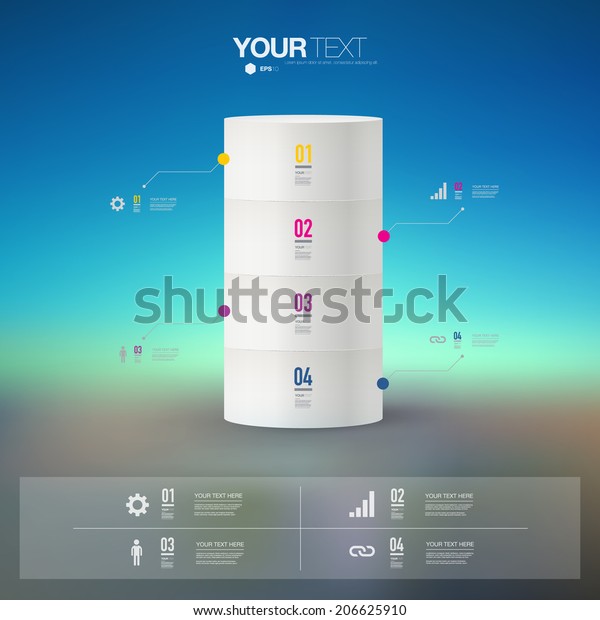 Abstract Infographic Design Blue Sky Background Stock Vector (Royalty ...