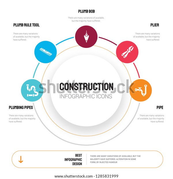 Abstract Infographics Construction Template Plumbing Pipes Stock Vector ...