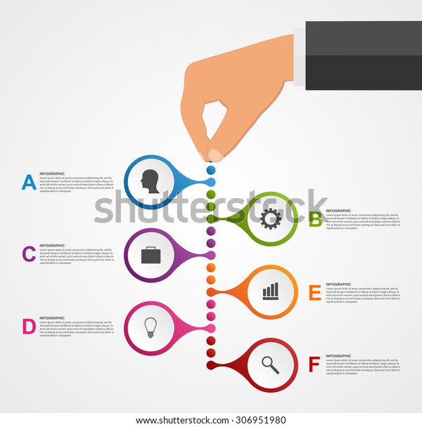 Abstract Infographics Design Template Human Hands Stock Vector (Royalty ...