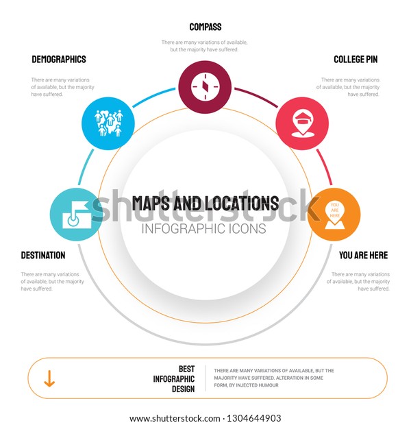 Abstract Infographics Maps Locations Template Destination Stock Vector ...