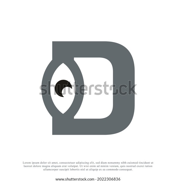 Abstract Initial Letter D Eye Logo Stock Vector (Royalty Free ...