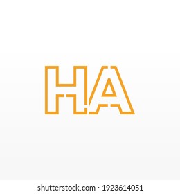 Abstract Initial Letter Ha Logo Line Stock Vector (Royalty Free ...