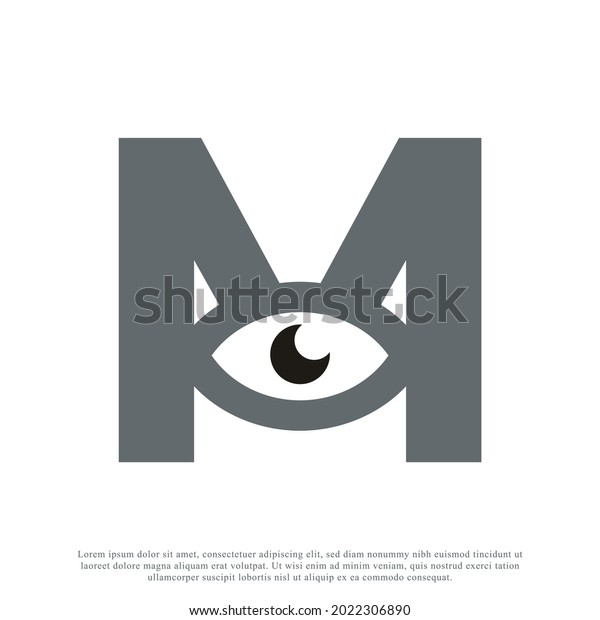 Abstract Initial Letter M Eye Logo Stock Vector (Royalty Free ...