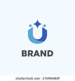 Abstract Initial Letter U Stars Vector Stock Vector (Royalty Free ...