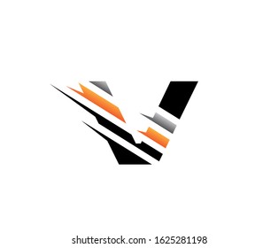 Abstract Initial Letter V Fast Technology Stock Vector (Royalty Free ...