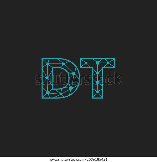 Abstract Initial Letters Dt Logo Line Stock Vector (Royalty Free ...