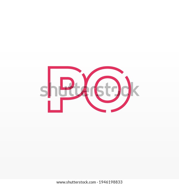 Abstract Initial Letters Po Logo Line Stock Vector (Royalty Free ...