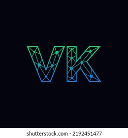 Abstract Initial Letters Vk Logo Line Stock Vector (Royalty Free ...