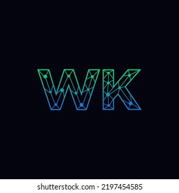 Abstract Initial Letters Wk Logo Line Stock Vector (Royalty Free ...