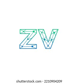 Abstract Initial Letters Zv Logo Line Stock Vector (Royalty Free ...