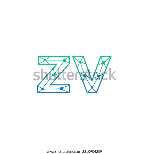 Abstract Initial Letters Zv Logo Line Stock Vector (Royalty Free ...