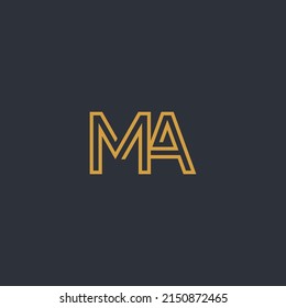 Abstract Initial Ma Letter Icon Logo Stock Vector (Royalty Free ...
