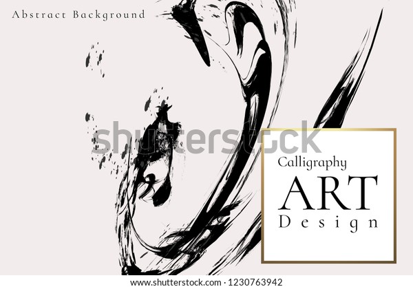 Abstract Ink Backgroundchinese Calligraphy Art Style Stock Vector ...