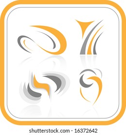 Vector Abstract Internet Icon Orange Set Stock Vector (Royalty Free ...