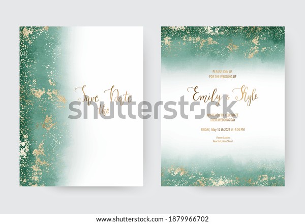 Abstract Invitation Design Cards Mint Border Stock Vector (Royalty Free ...